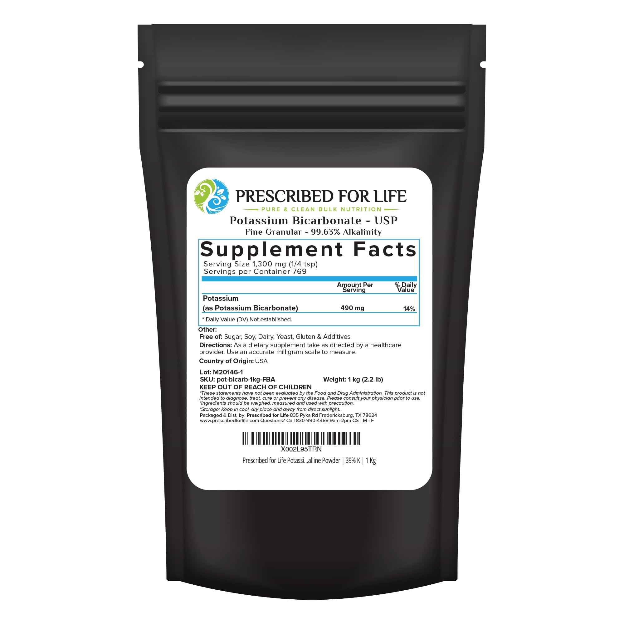 pure potassium bicarbonate powder for baking