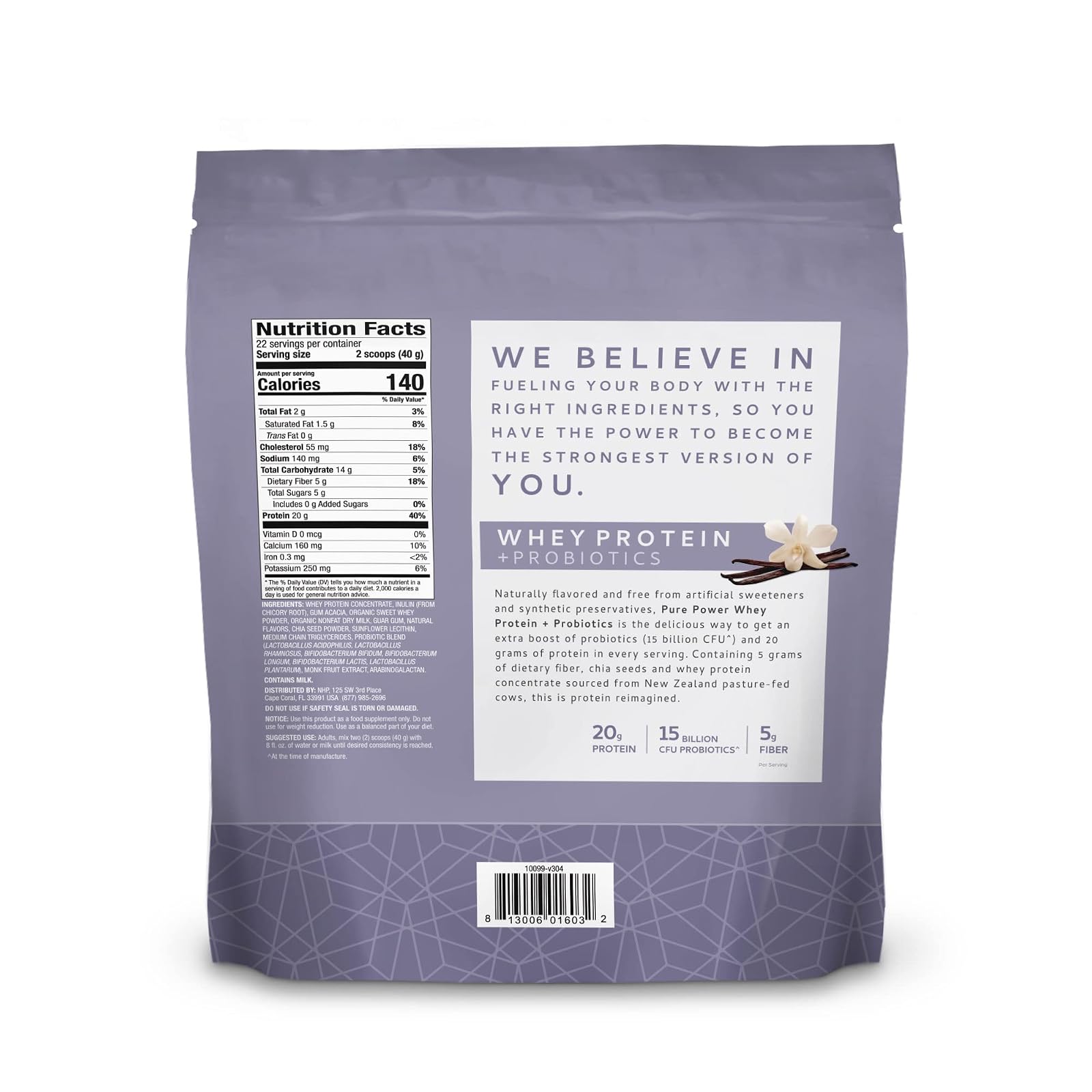 pure power whey protein with probiotics