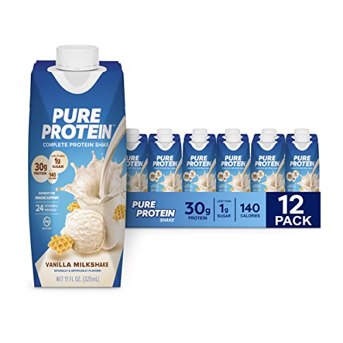 Pure Protein vanilla whey protein shake