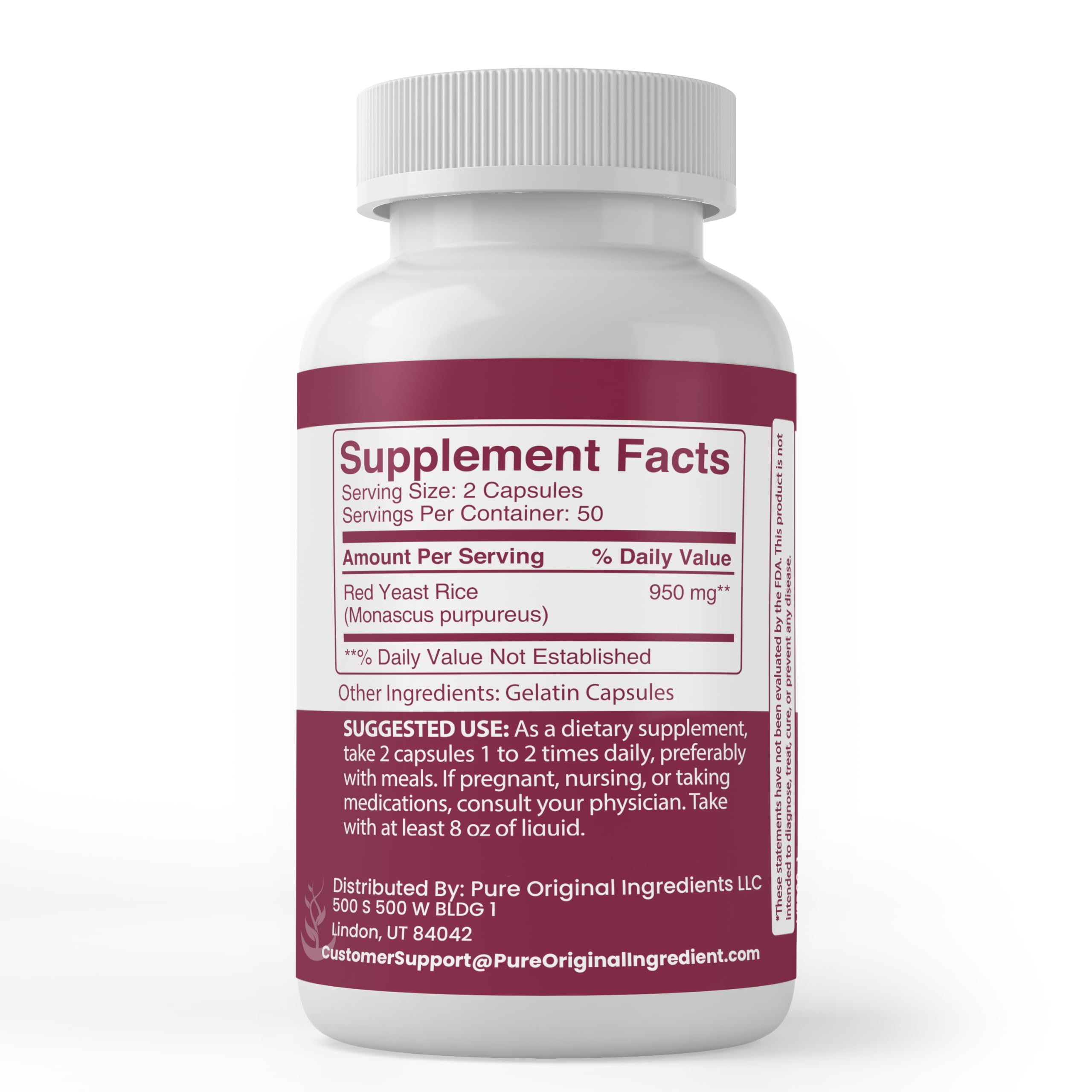pure red yeast rice extract capsules