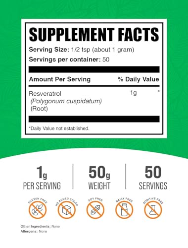 Pure resveratrol powder for health benefits