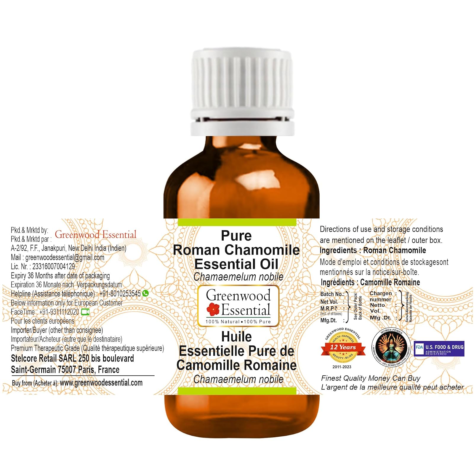 pure Roman Chamomile essential oil