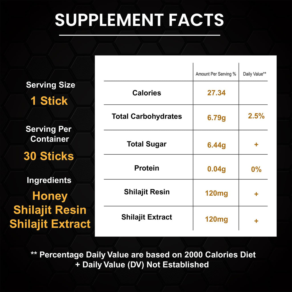 pure shilajit honey sticks