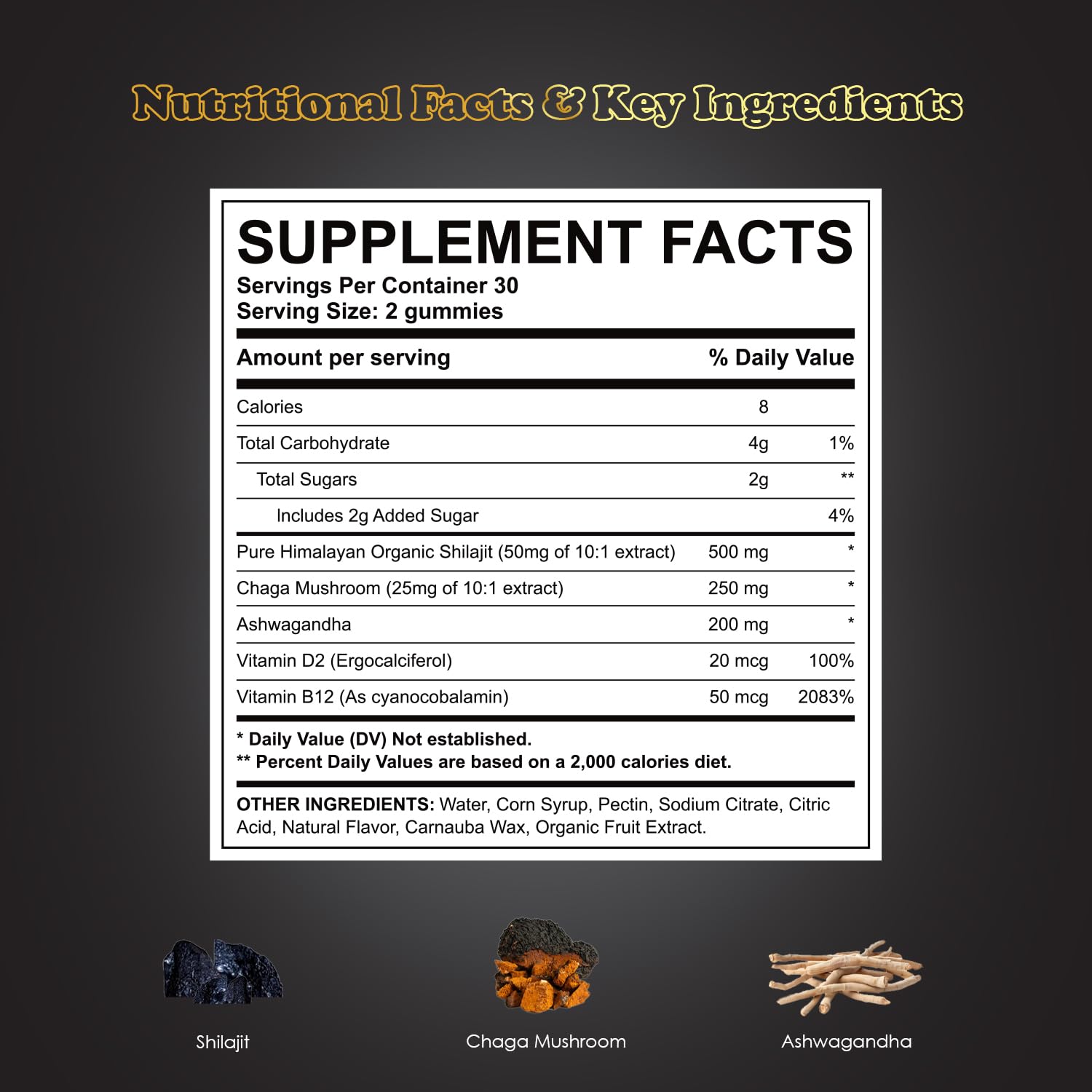 Pure shilajit resin in gummies