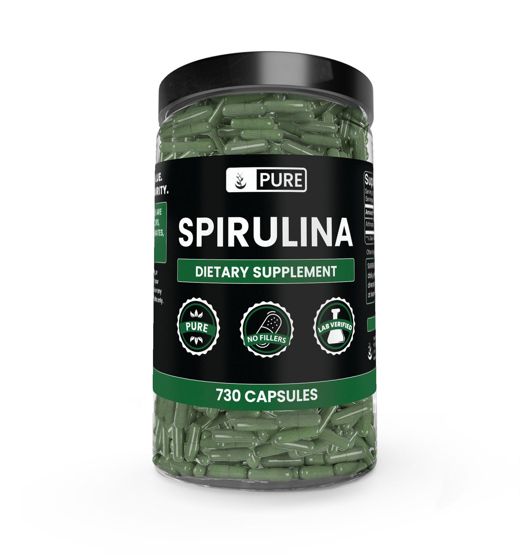 pure spirulina capsules for energy