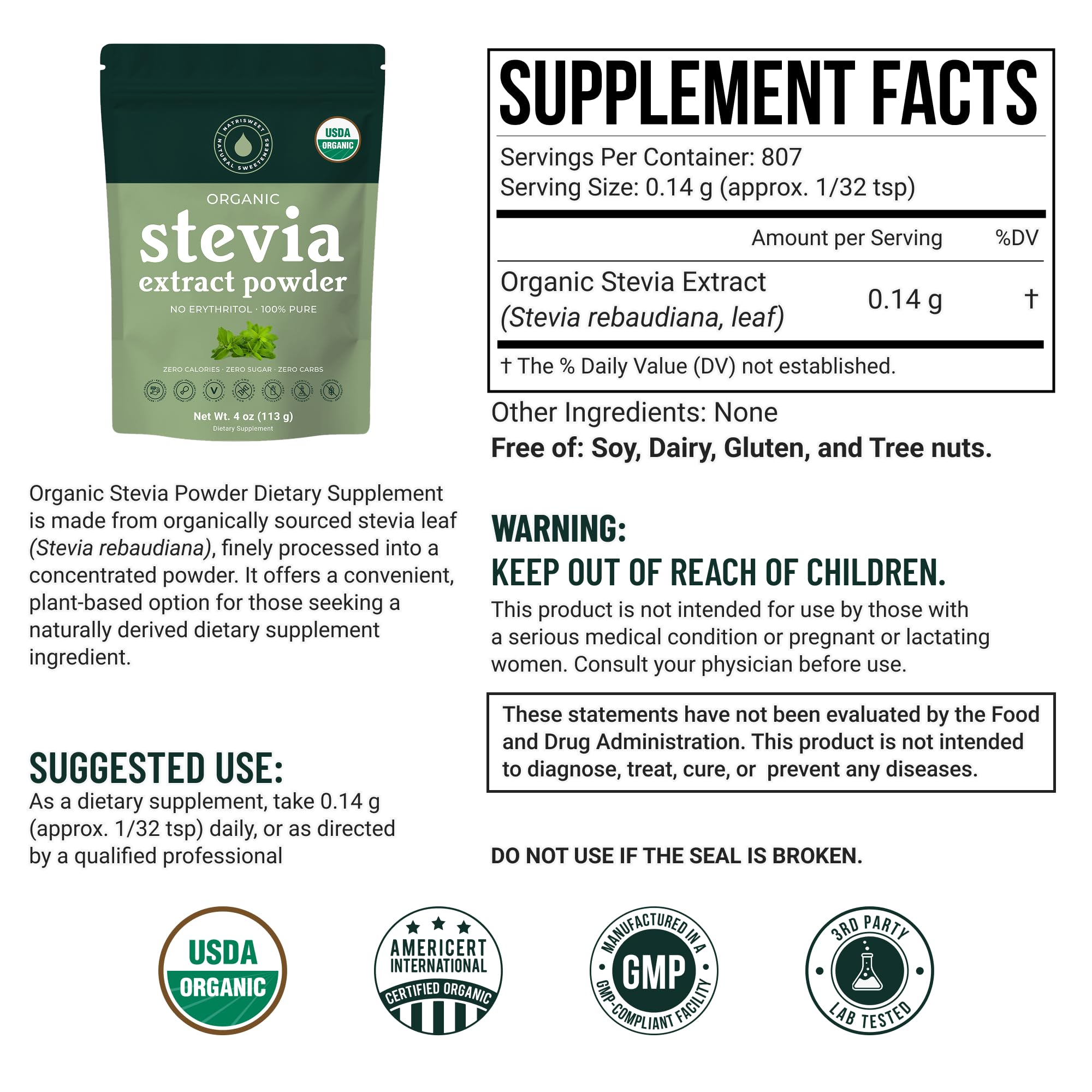 pure stevia sweetener for beverages