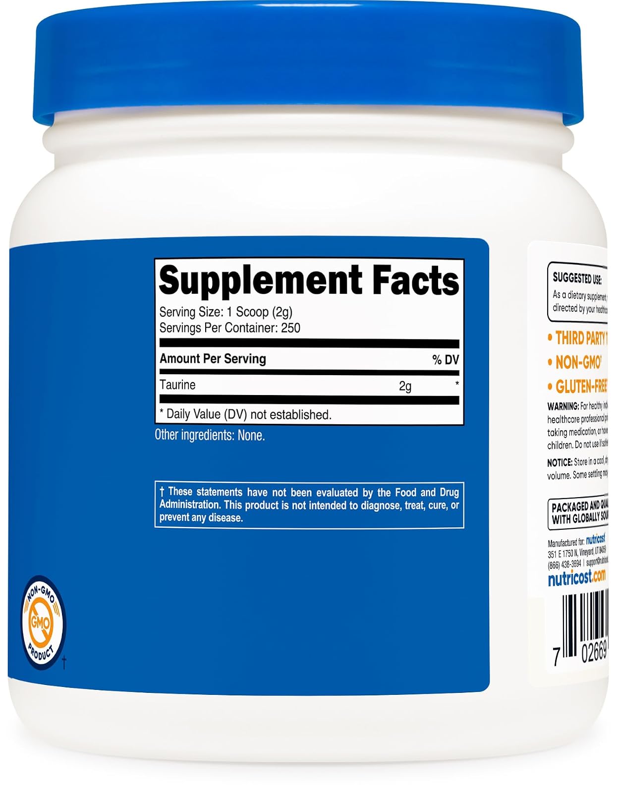 pure taurine powder for improved focus