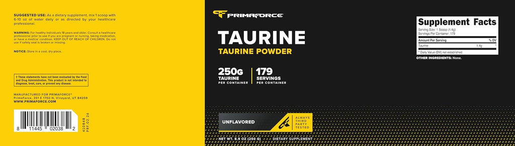 pure taurine supplement for athletes