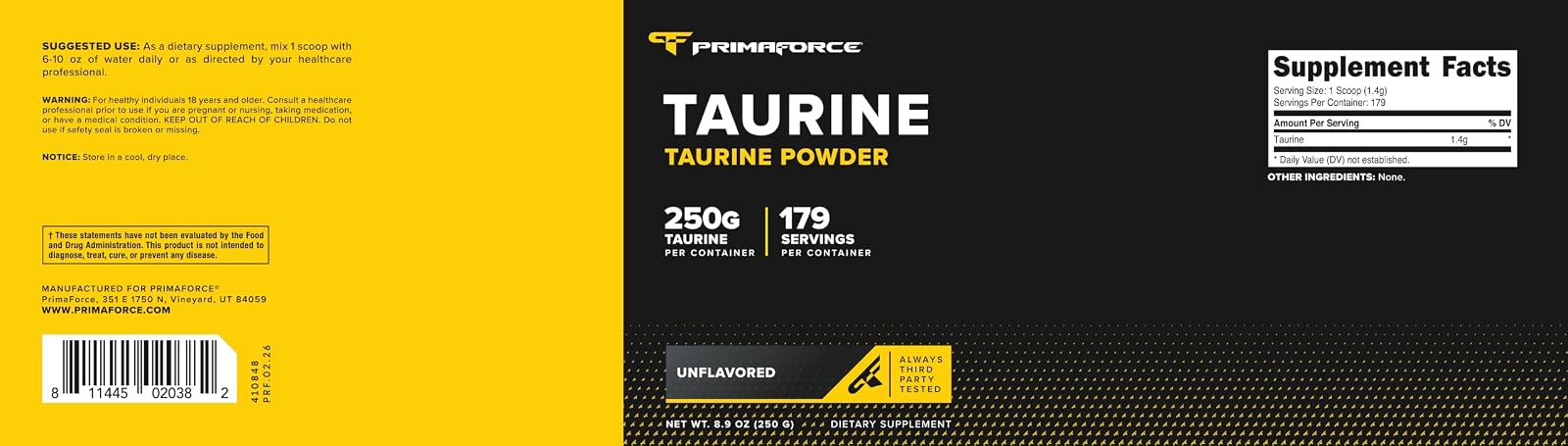 pure taurine supplement for athletes
