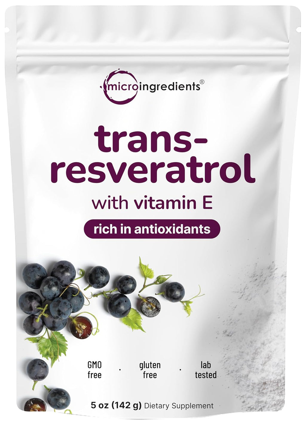 pure trans-resveratrol powder for antioxidants