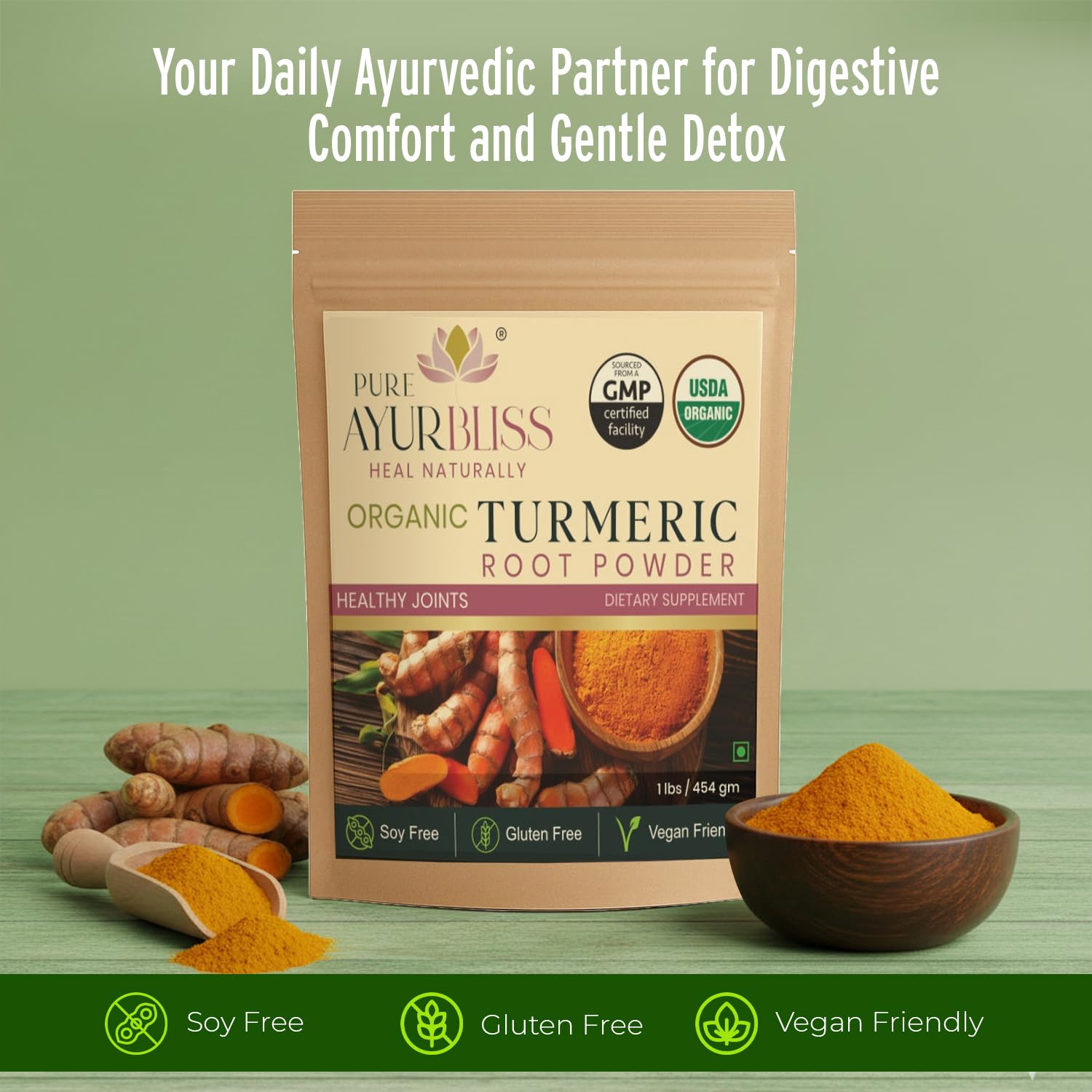 pure turmeric powder with curcumin