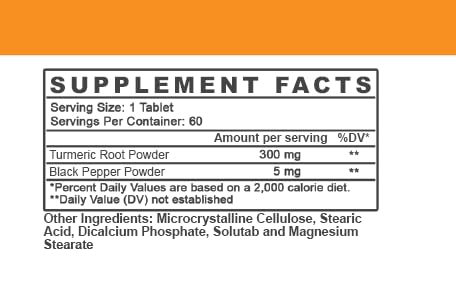pure turmeric with black pepper tablets