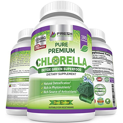 pure vegan chlorella powder capsules