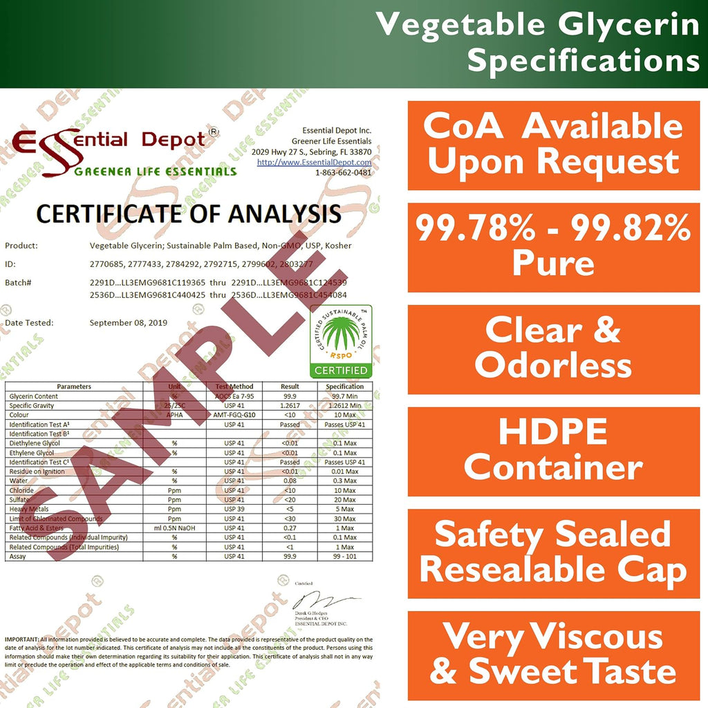 pure vegetable glycerin for skin hydration
