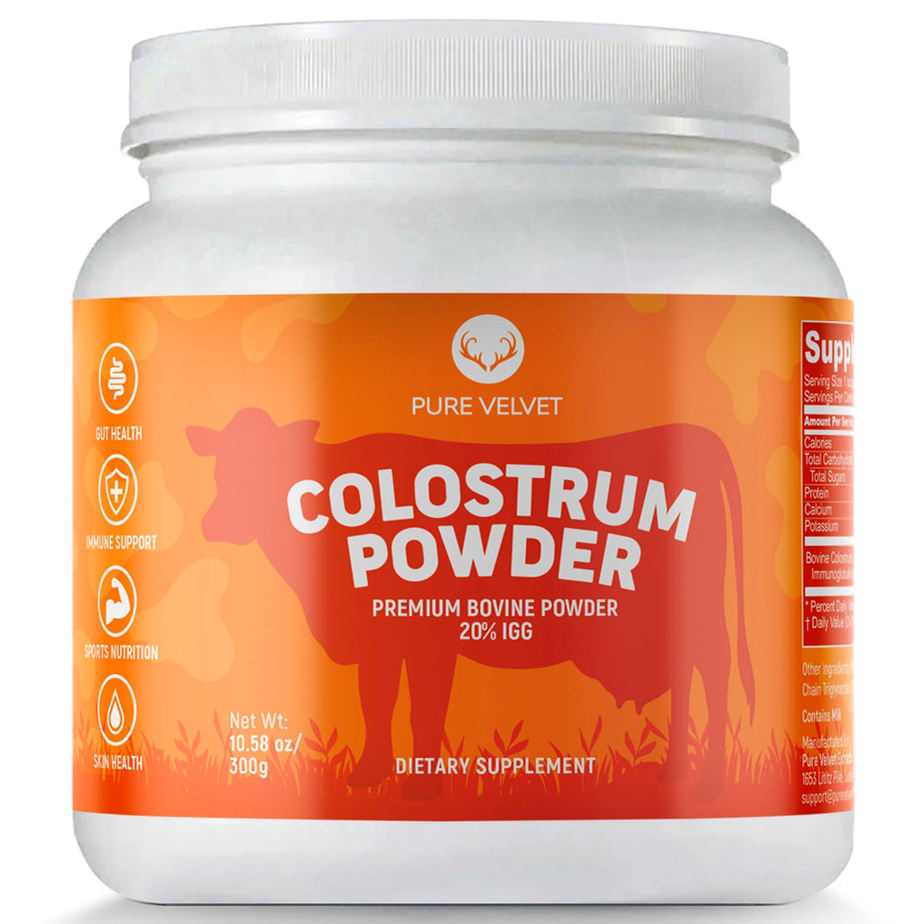 Pure Velvet colostrum powder for gut health
