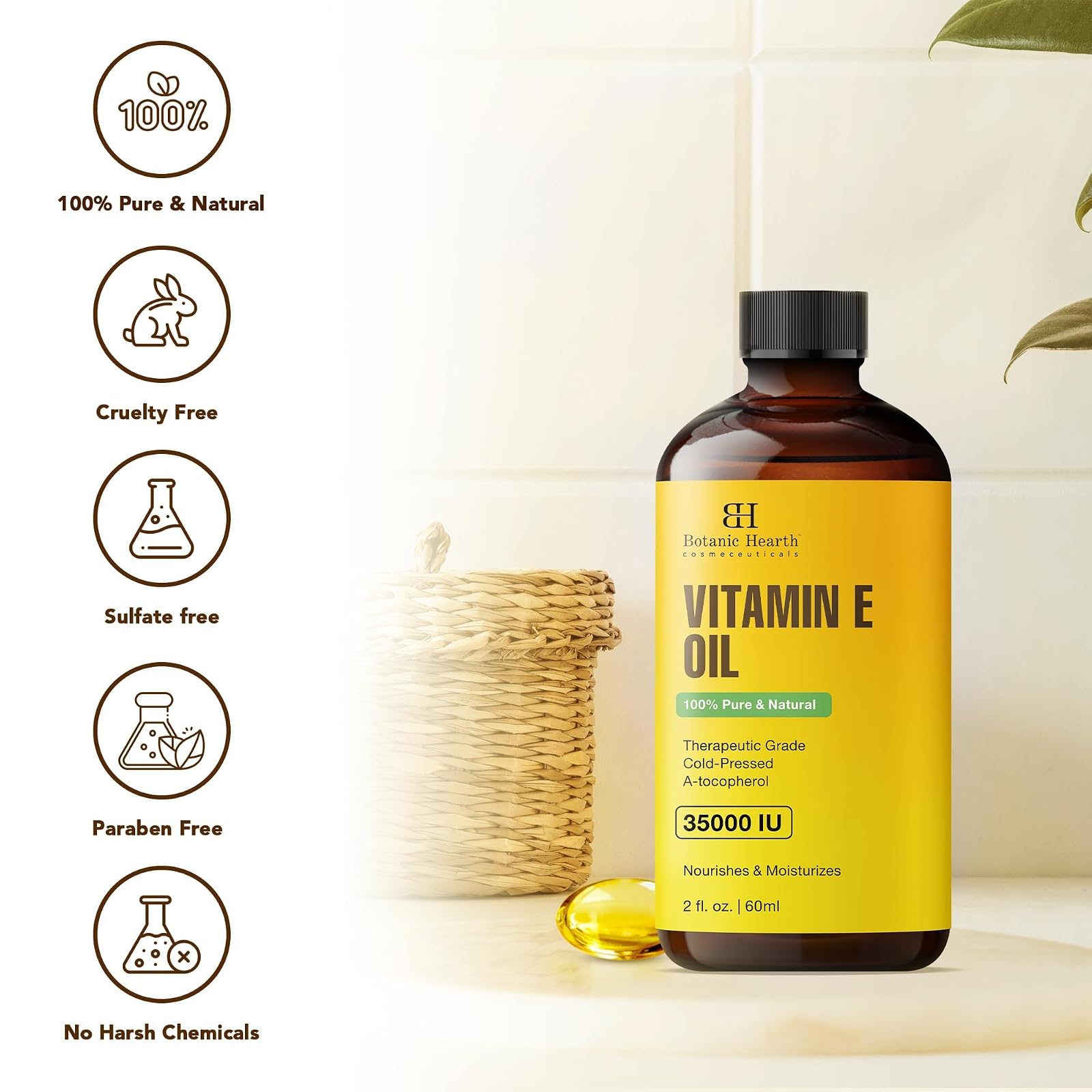 Pure Vitamin E oil for radiant skin