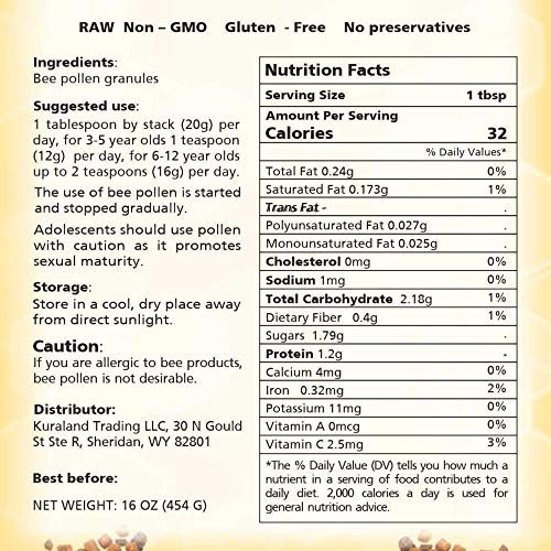 pure wild bee pollen for energy