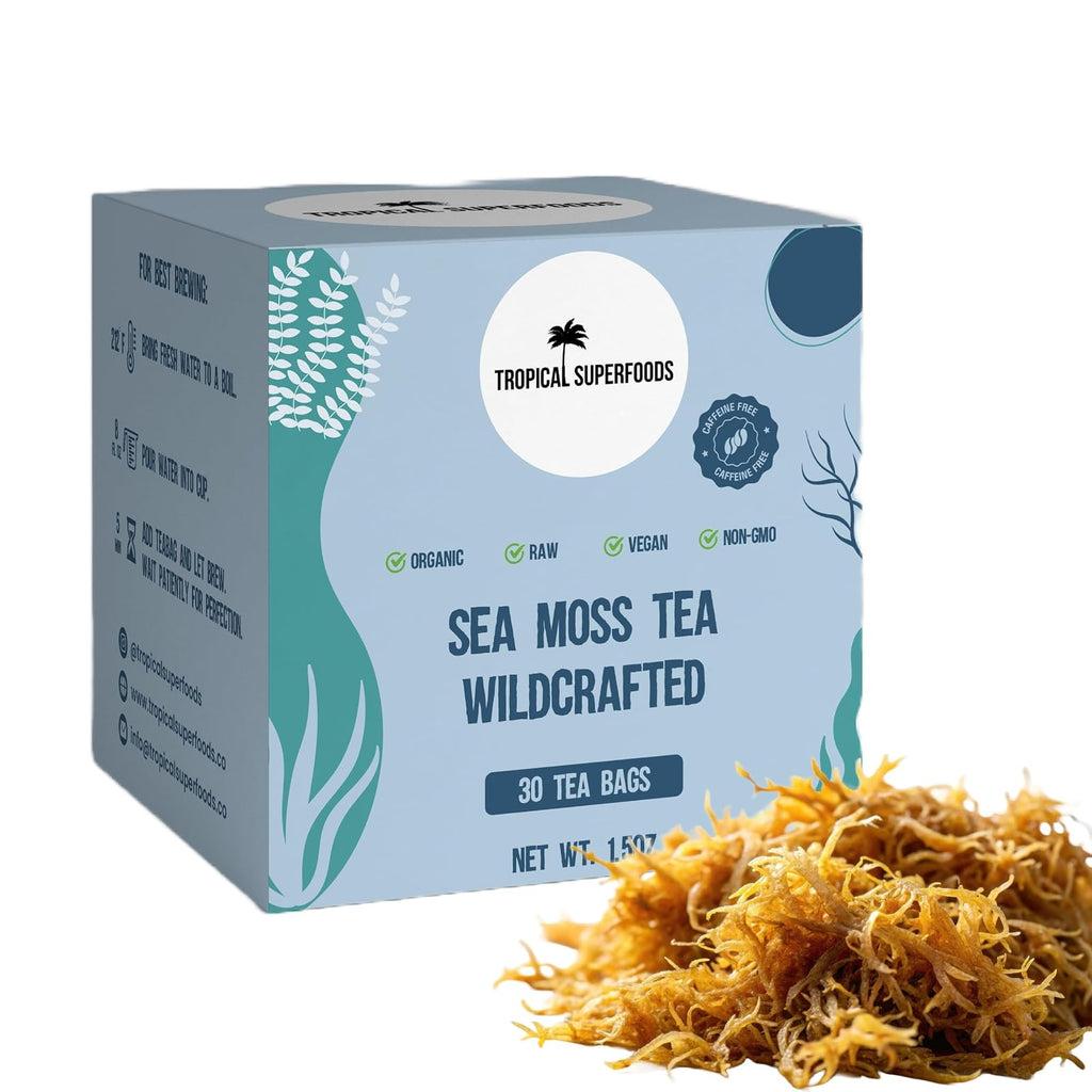 pure wildcrafted sea moss tea bags