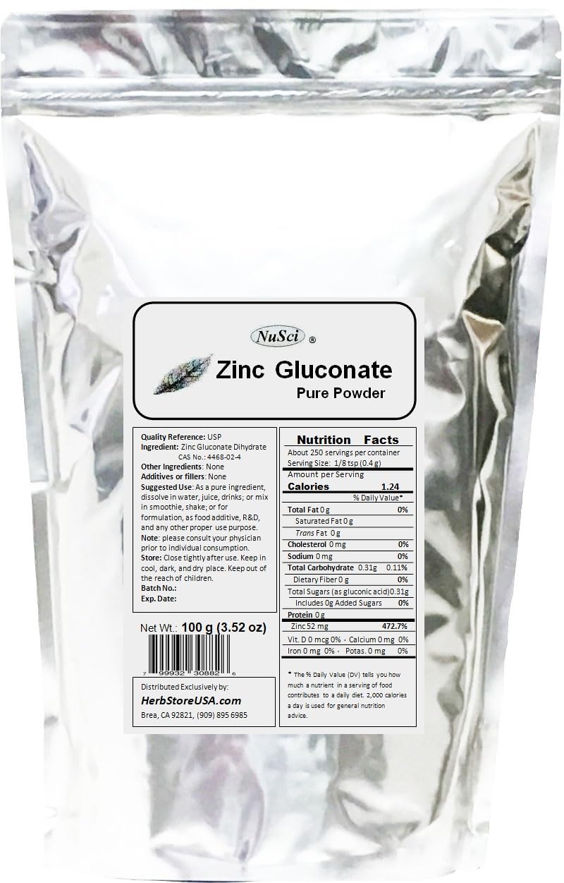 pure zinc gluconate supplement
