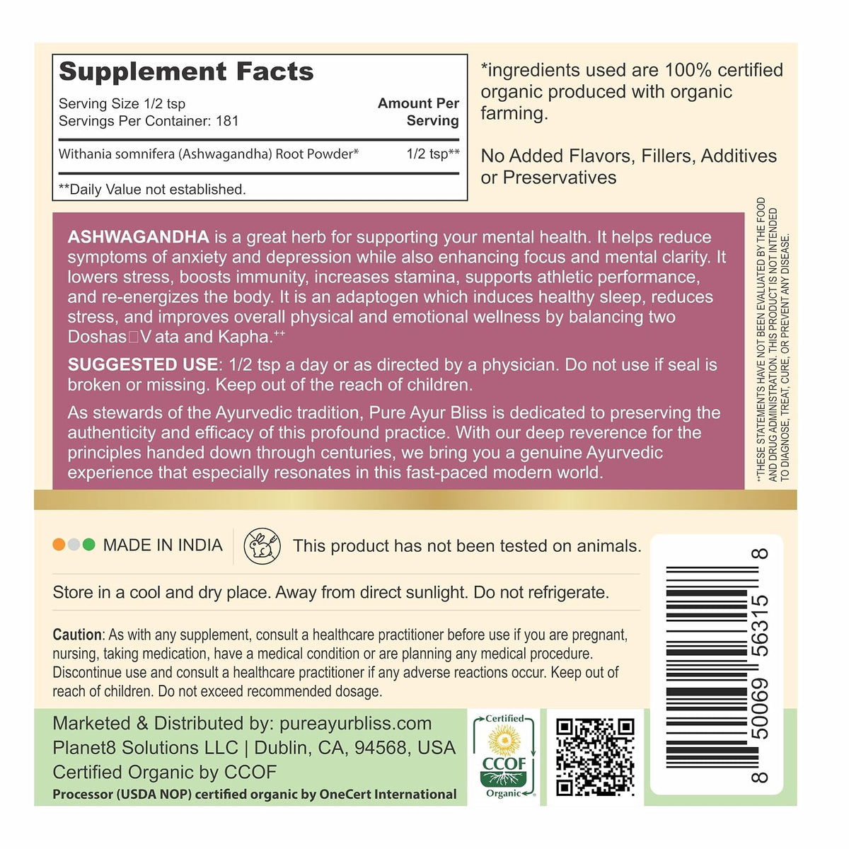 PureAyurbliss Ashwagandha for better sleep
