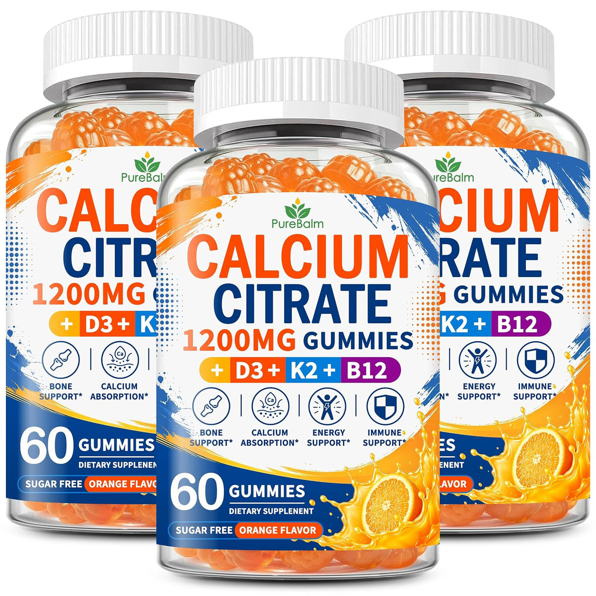 PureBalm calcium citrate gummies for strong bones