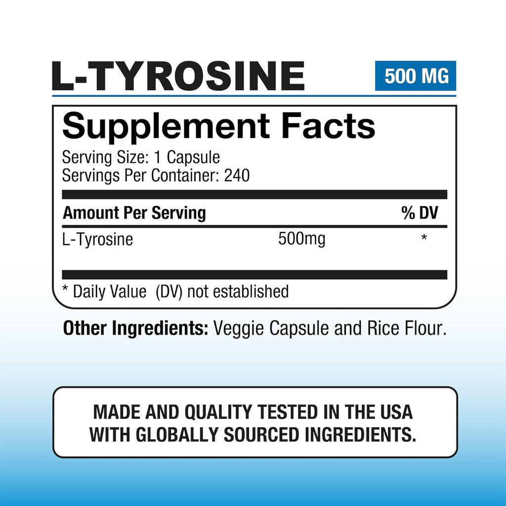 puregen labs l-tyrosine 500 mg