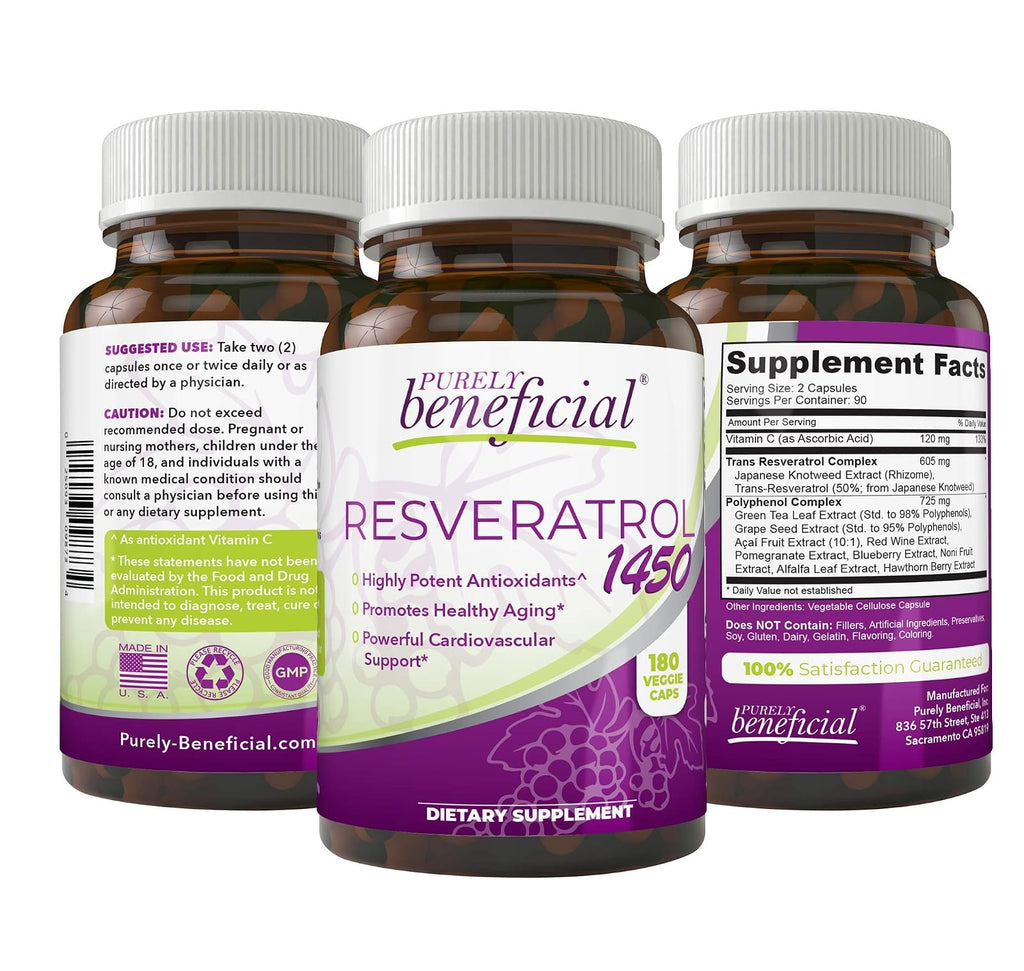 PURELY beneficial Resveratrol antioxidant capsules
