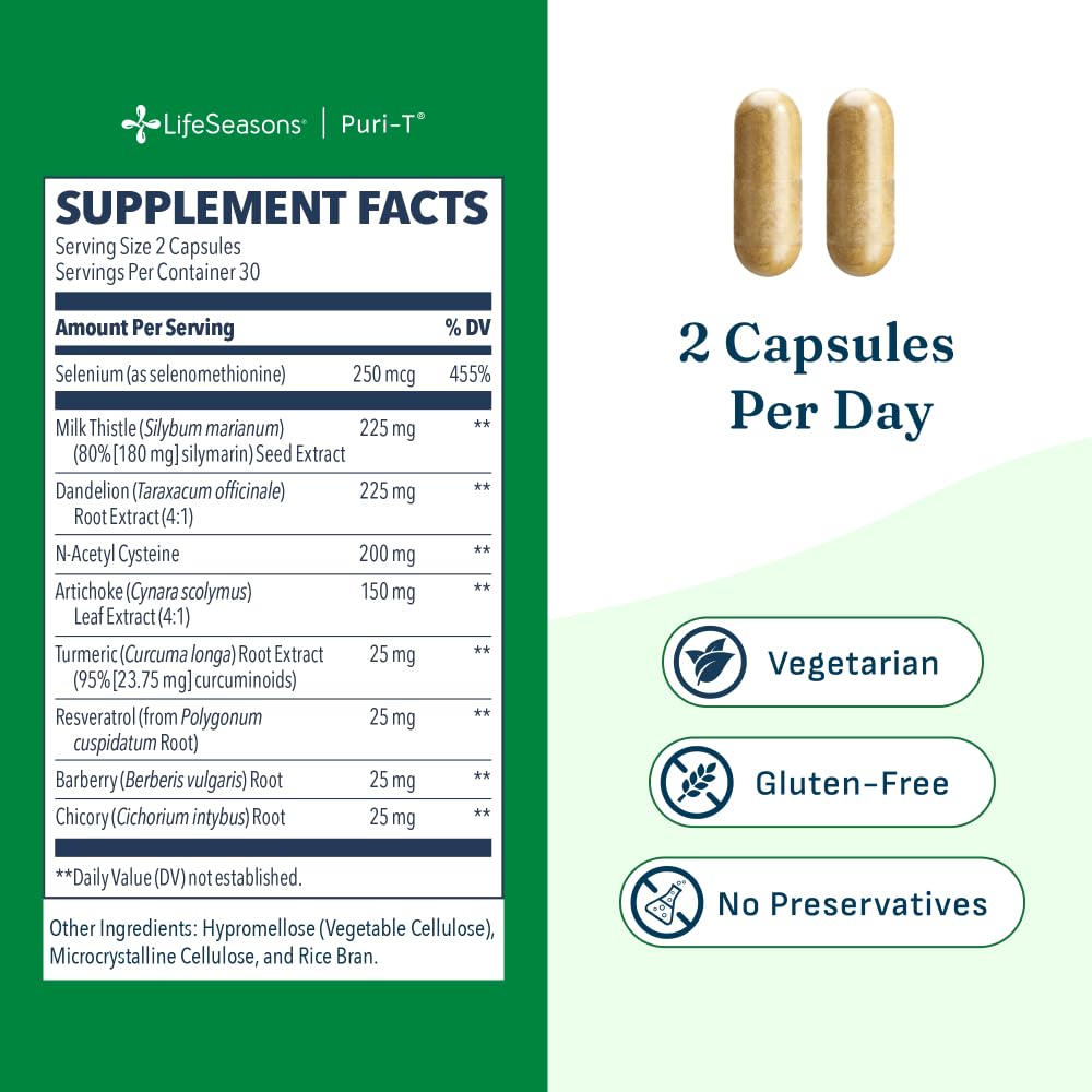 Puri-T milk thistle capsules for cleansing
