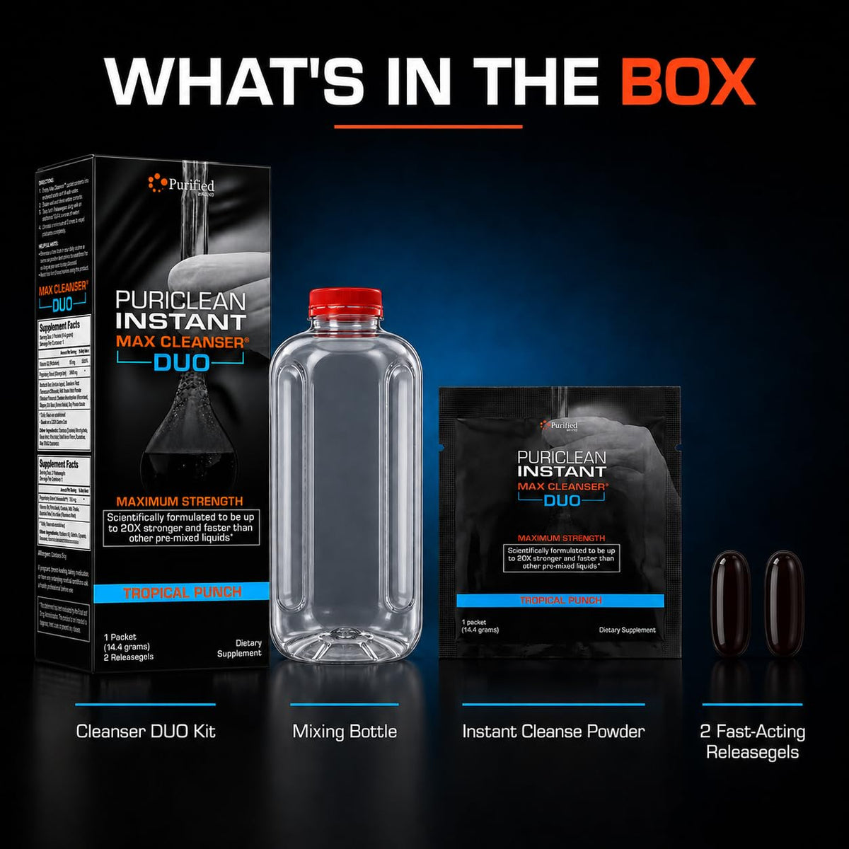 Puriclean duo bottles for detox
