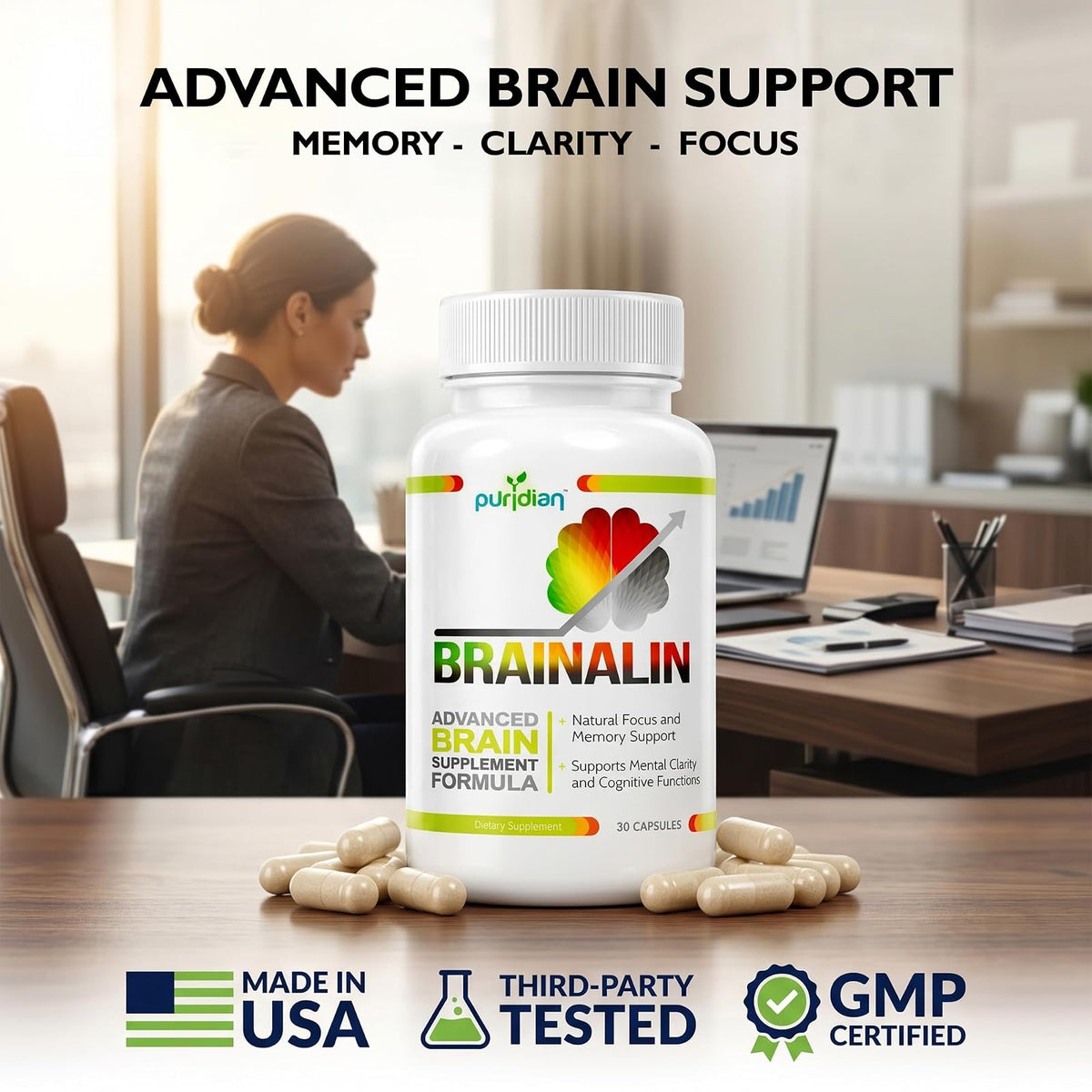 Puridian ginkgo biloba for enhanced focus