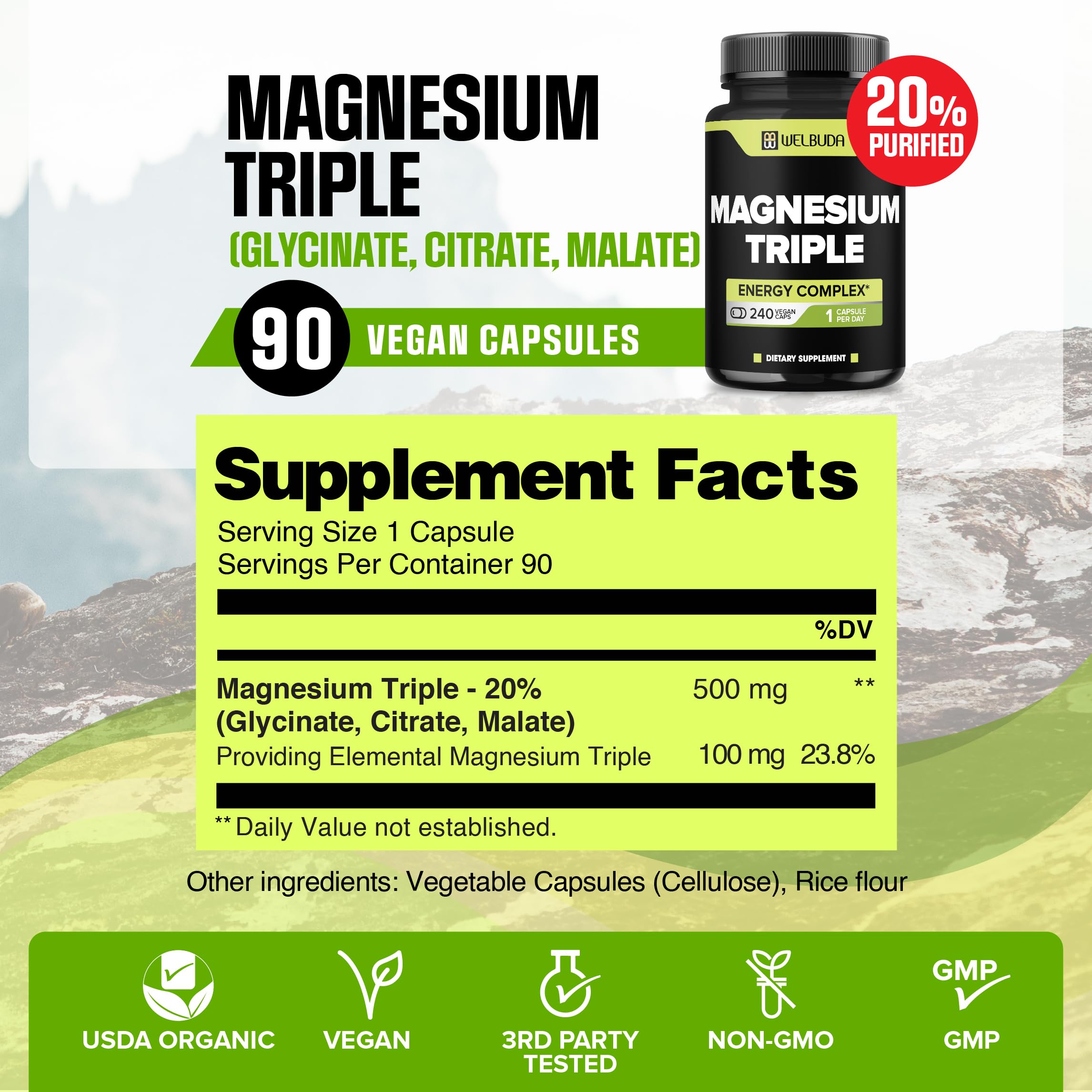 purified magnesium for muscle relaxation