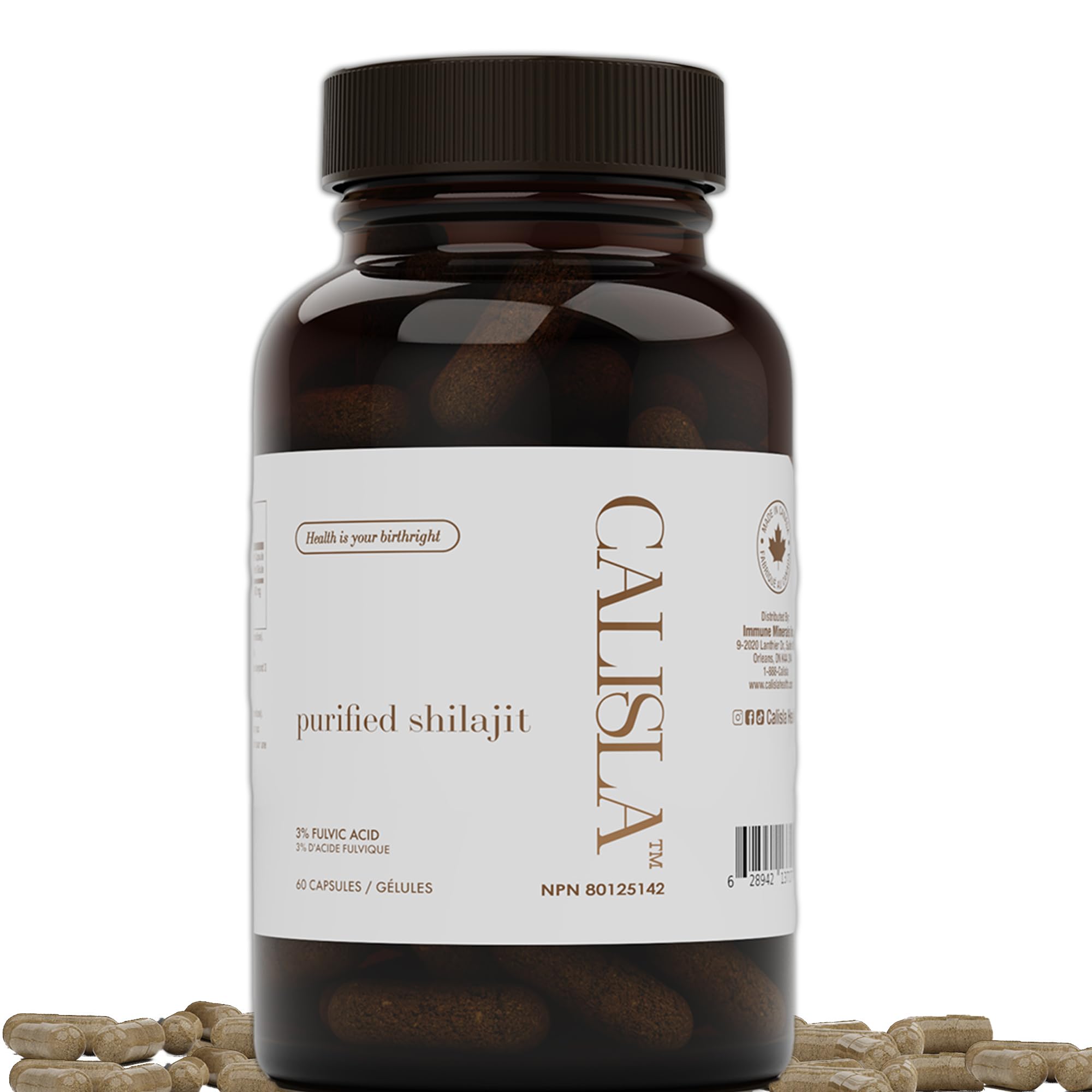 Purified Shilajit capsules for optimal health