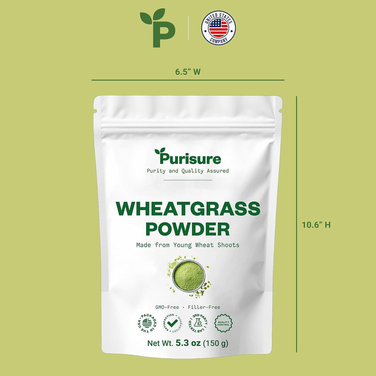Purisure wheatgrass powder for immune support
