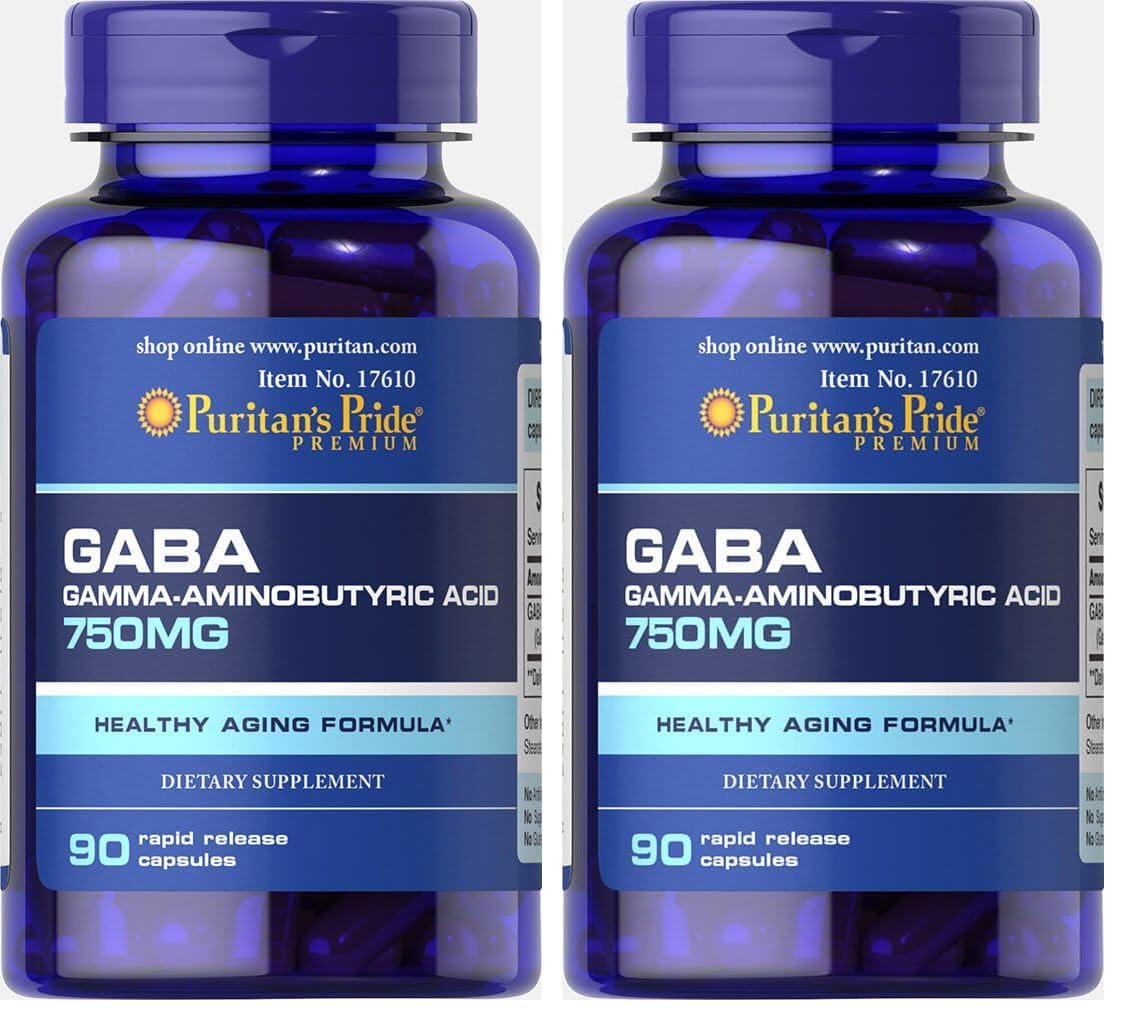 Puritan's Pride GABA 750 mg capsules for relaxation