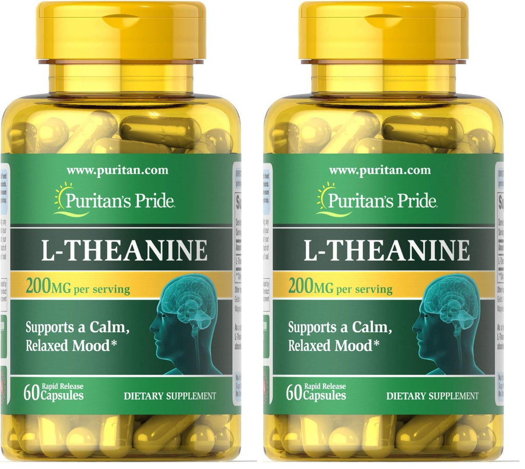 Puritan's Pride L-Theanine capsules for relaxation