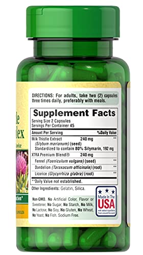 Puritan's Pride milk thistle capsules