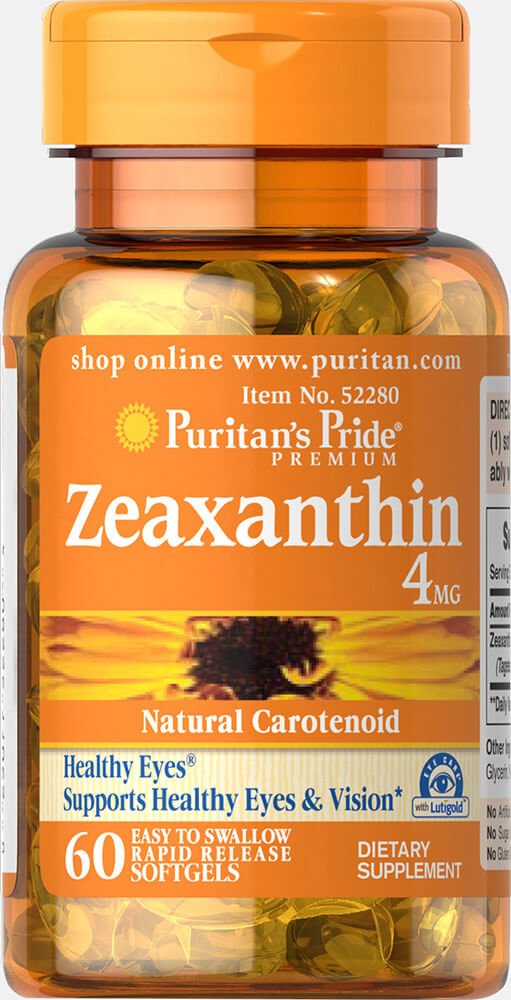 Puritan's Pride Zeaxanthin softgels for eye health