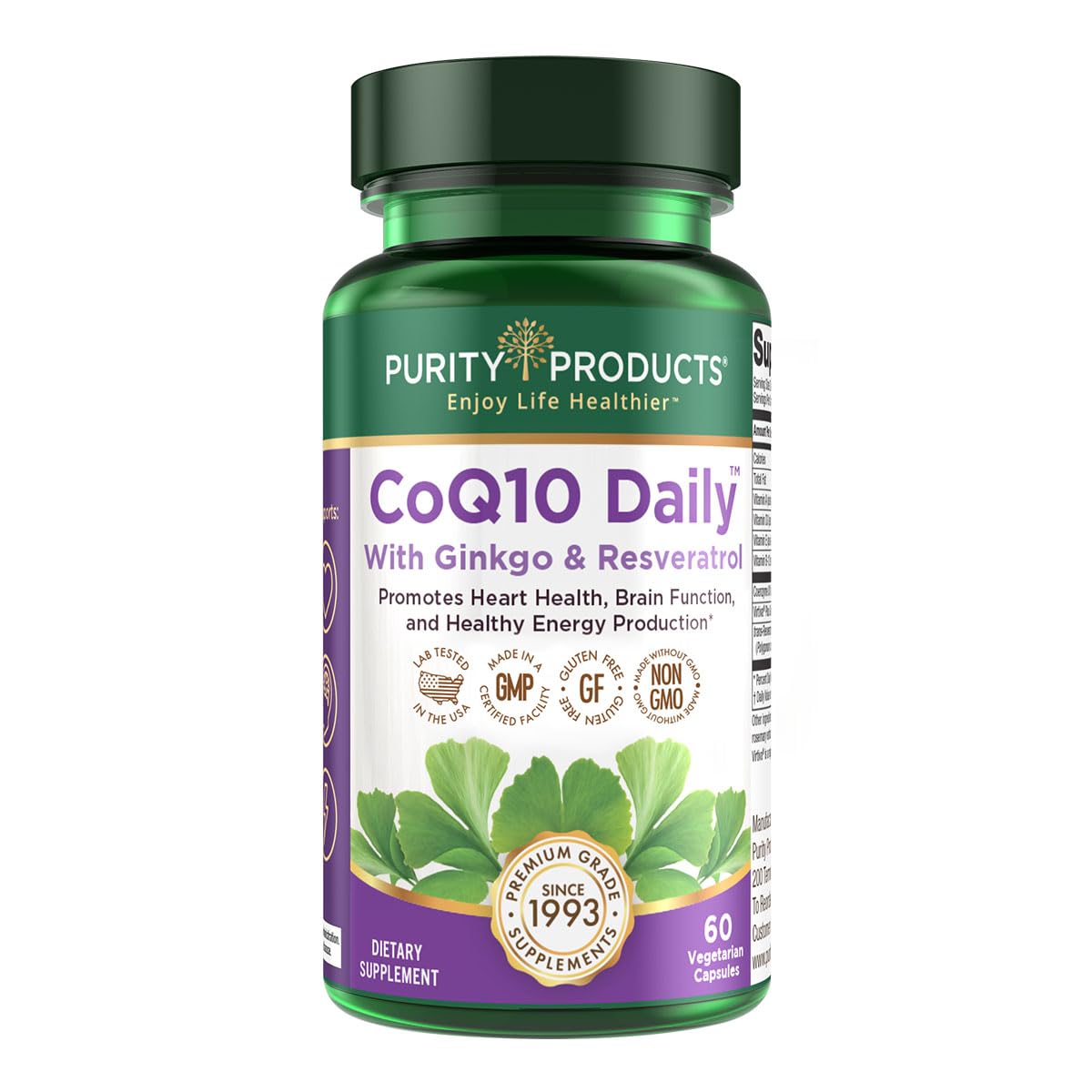 Purity CoQ10 multivitamins for energy
