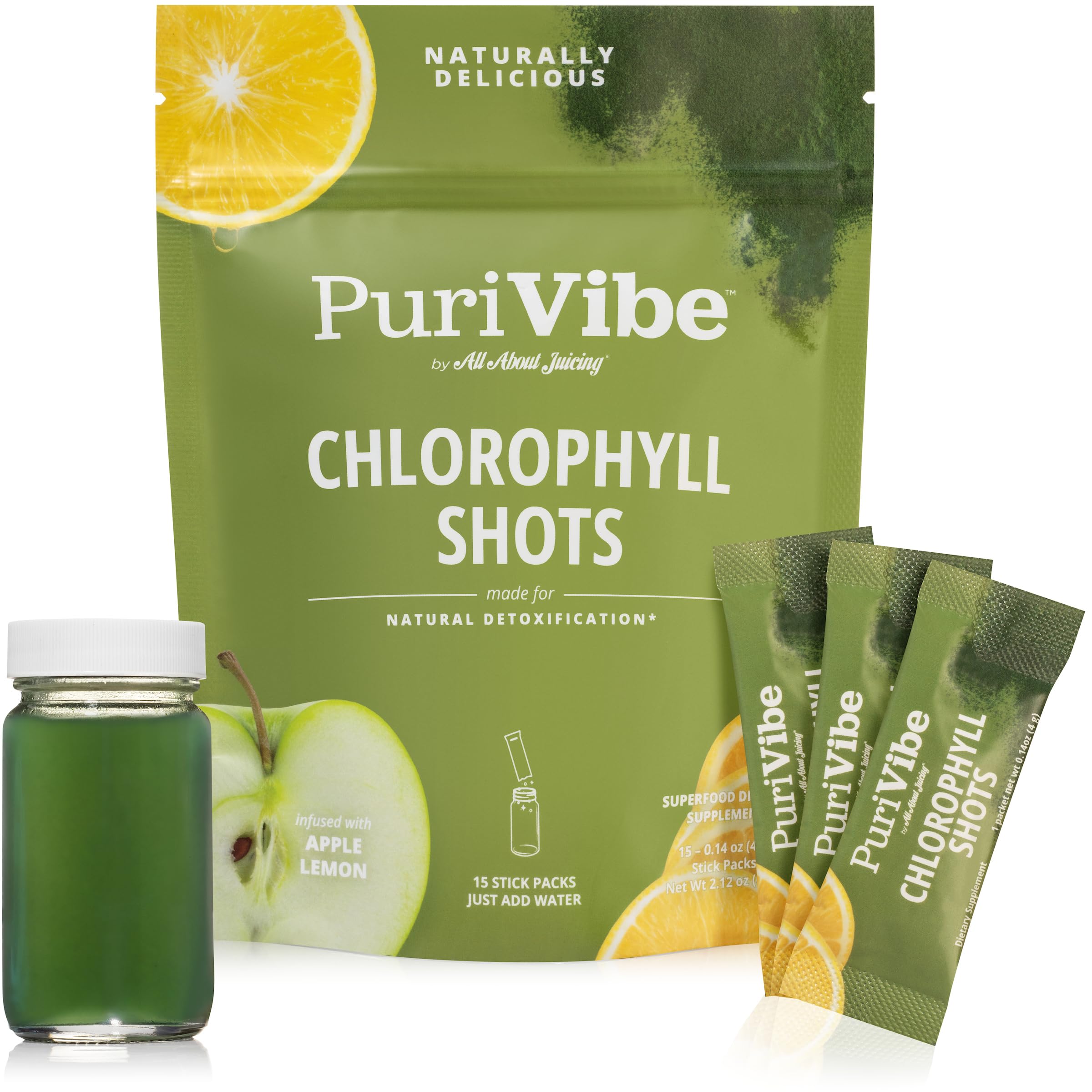 PuriVibe chlorophyll powder detox drink