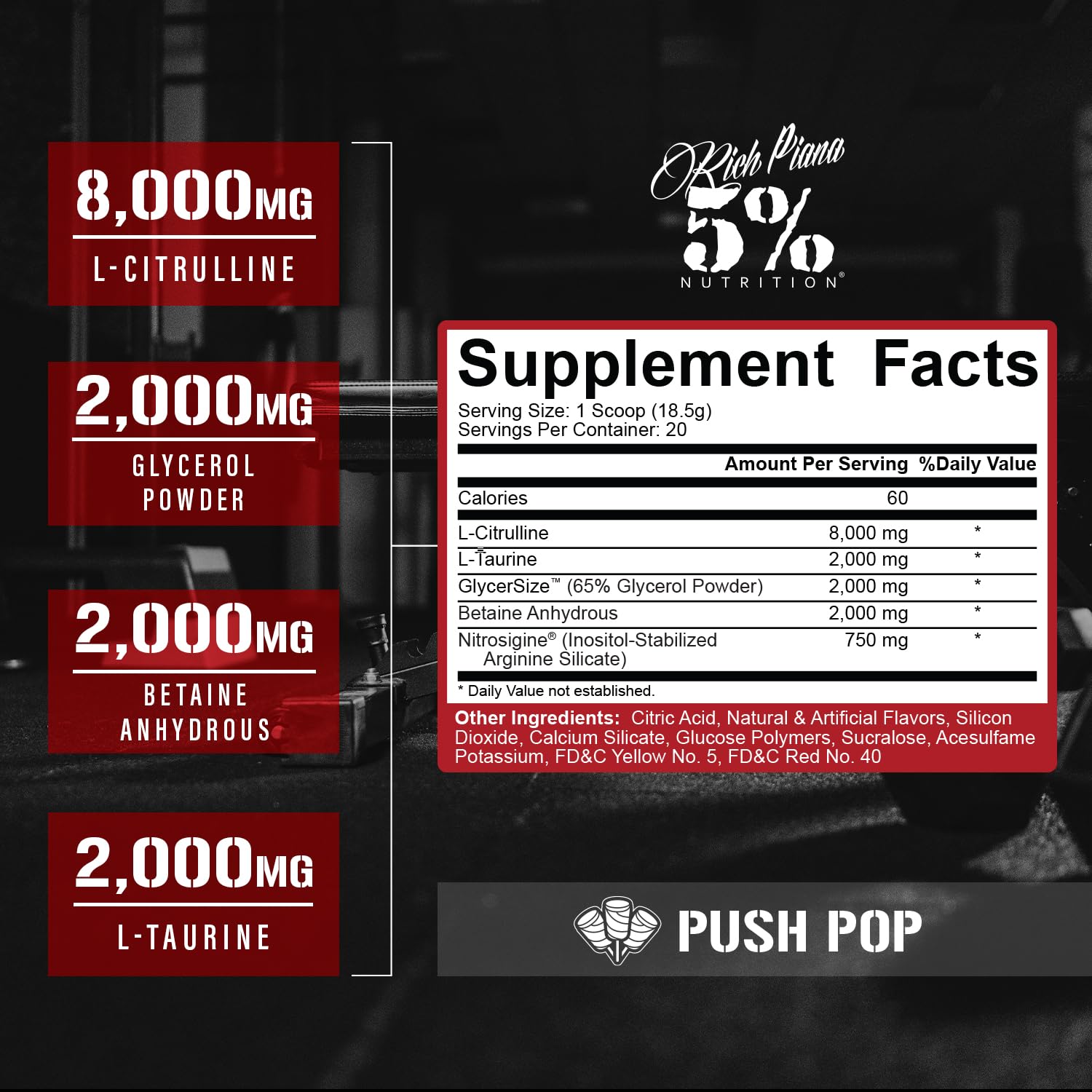 Push Pop flavour pre workout supplement
