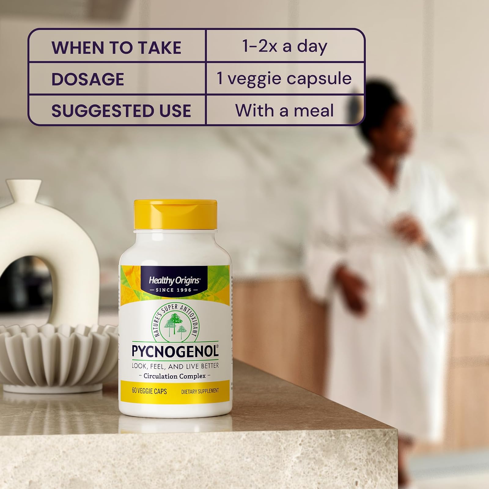 Pycnogenol capsules for improved blood flow