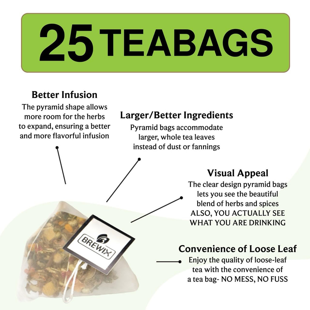 Pyramid tea bags for easy brewing