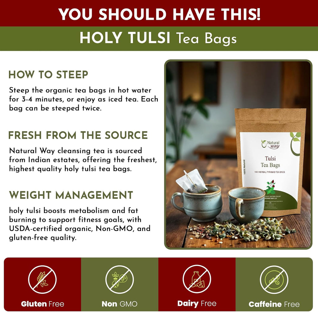Pyramid Tulsi tea bags 100 count