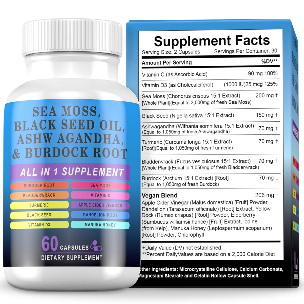 Pyzor sea moss capsules for wellness