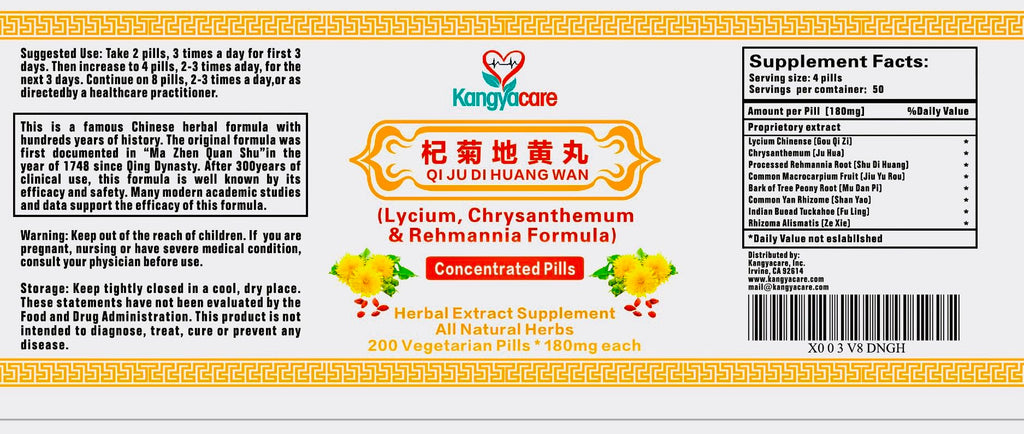 Qi Ju Di blended vitamin & mineral supplements benefits