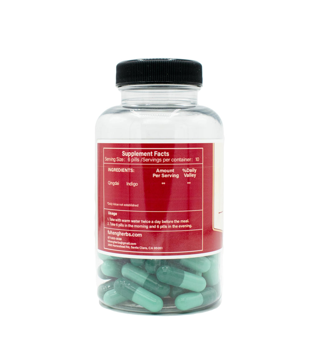 Qing Dai indigo capsules for vitality