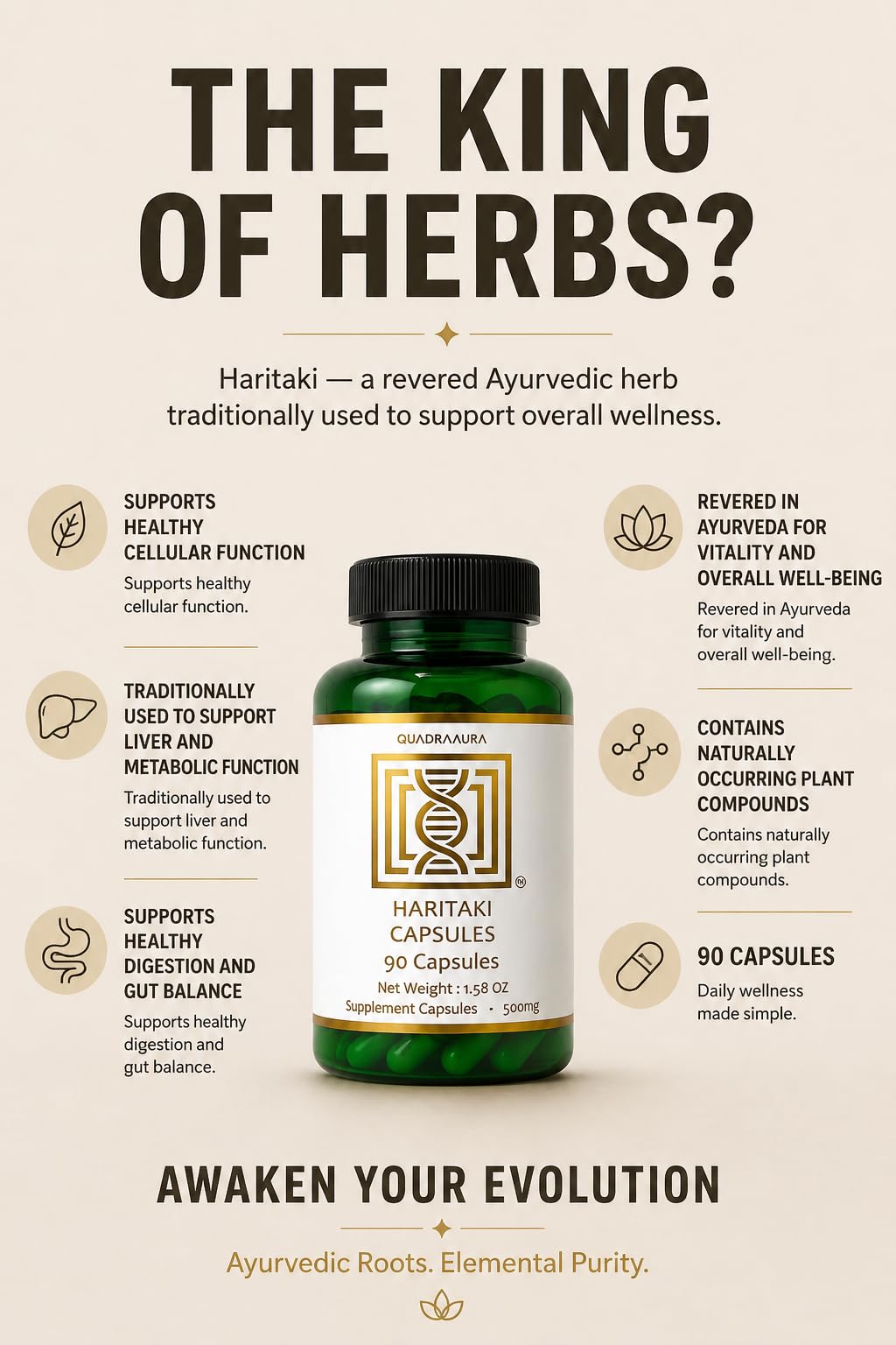 QUADRAAURA Haritaki for wellness support