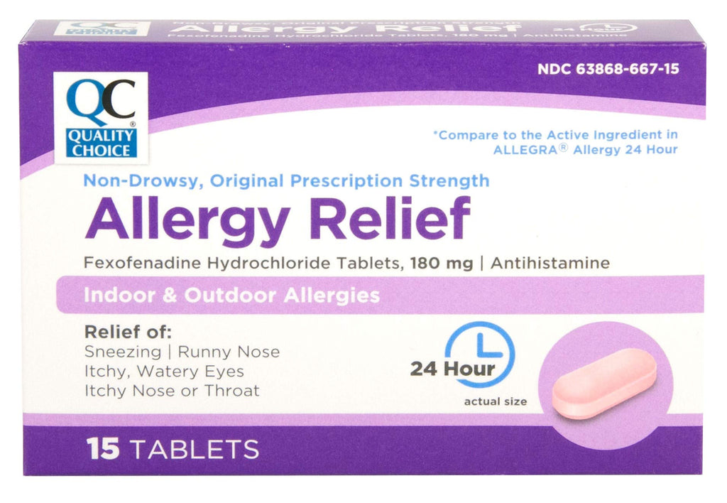 Quality Choice Fexofenadine allergy relief tablets