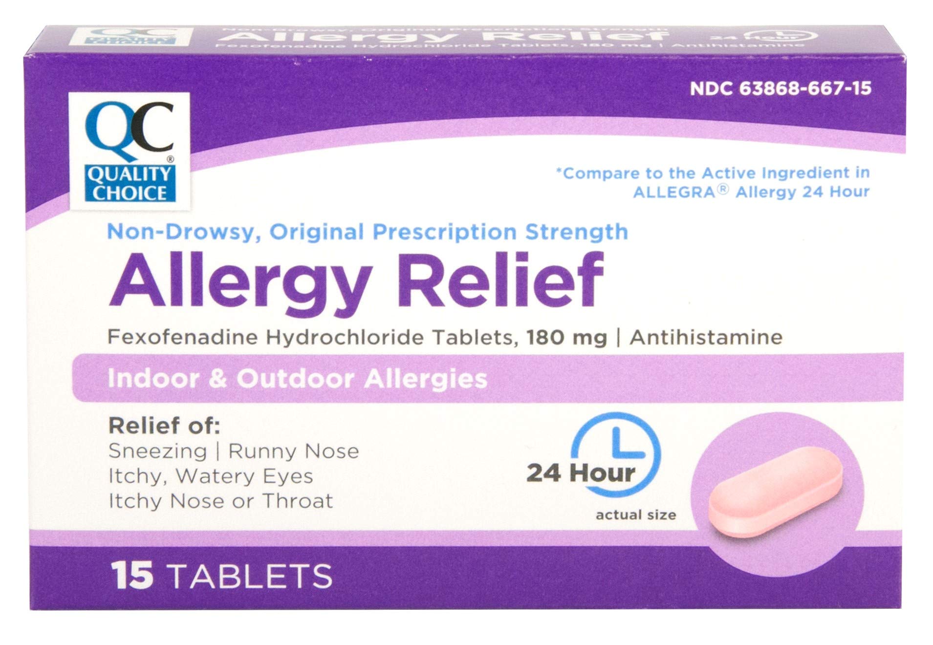 Quality Choice Fexofenadine allergy relief tablets