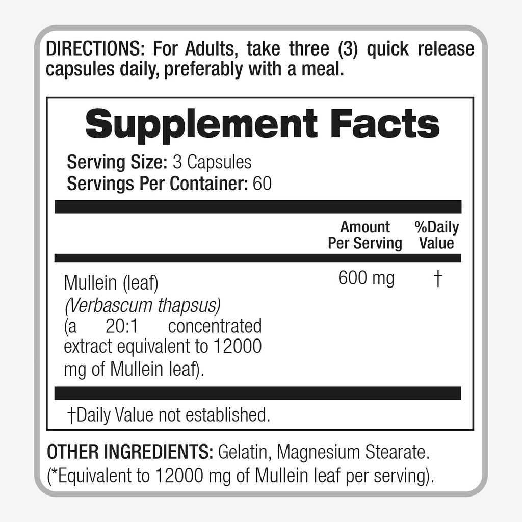 Quality mullein capsules for daily wellness
